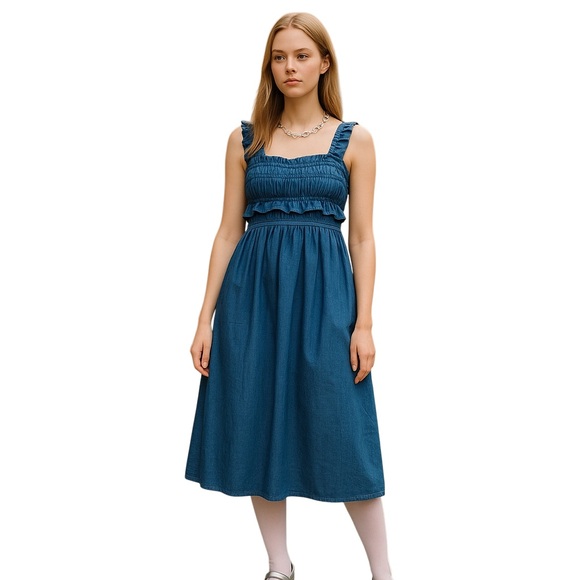 Kimchi Blue | Dresses | Kimchi Blue Kenzie Empire Waist Denim Midi ...
